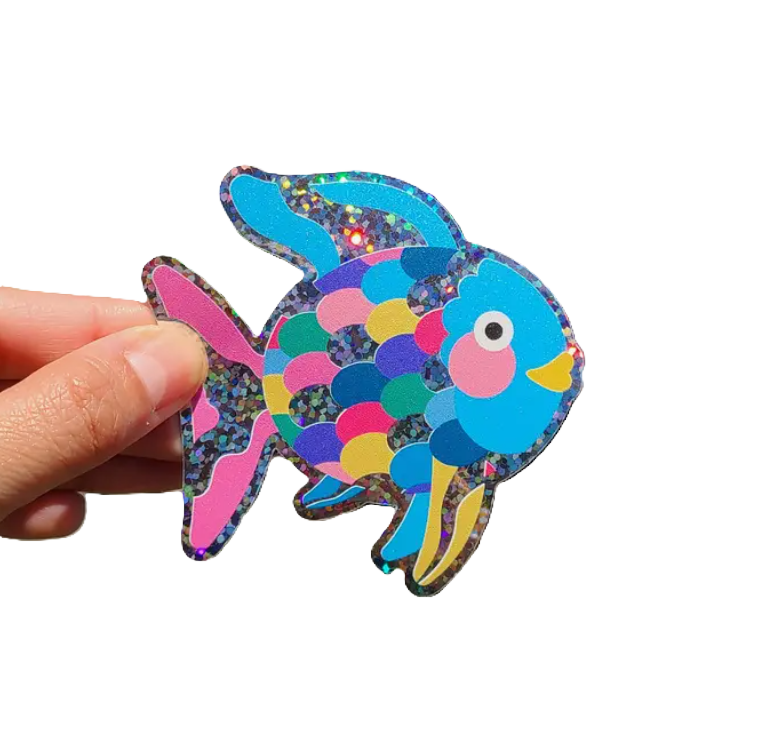 Rainbow Fish Glitter Sticker | Sam's Place Coffee
